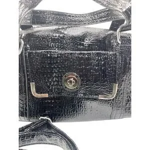 Sag Harbor | Bags | Sag Harbor Black Faux Crocodile Hobo Style Bag With ...